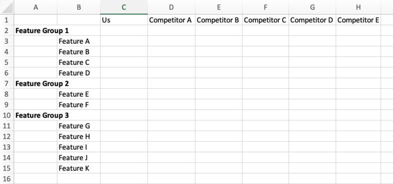 How to Create a Competitive Matrix (Guide + Templates) | Crayon